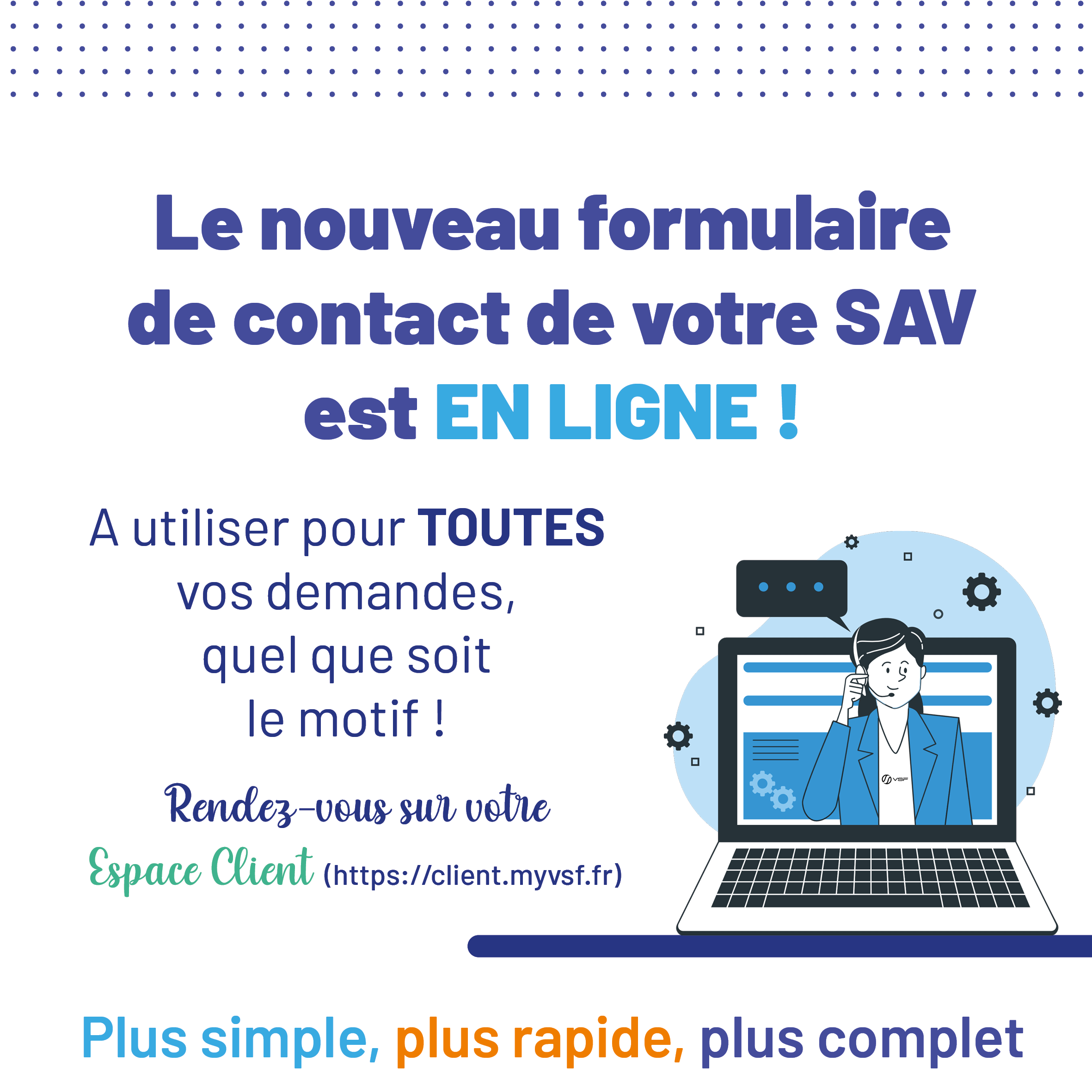 VSF : un nouvel outil pour contacter le SAV - Groupe VSF